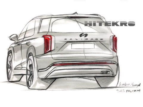 Hyundai Palisade Facelift Sketch Rendering - Korean Car Blog